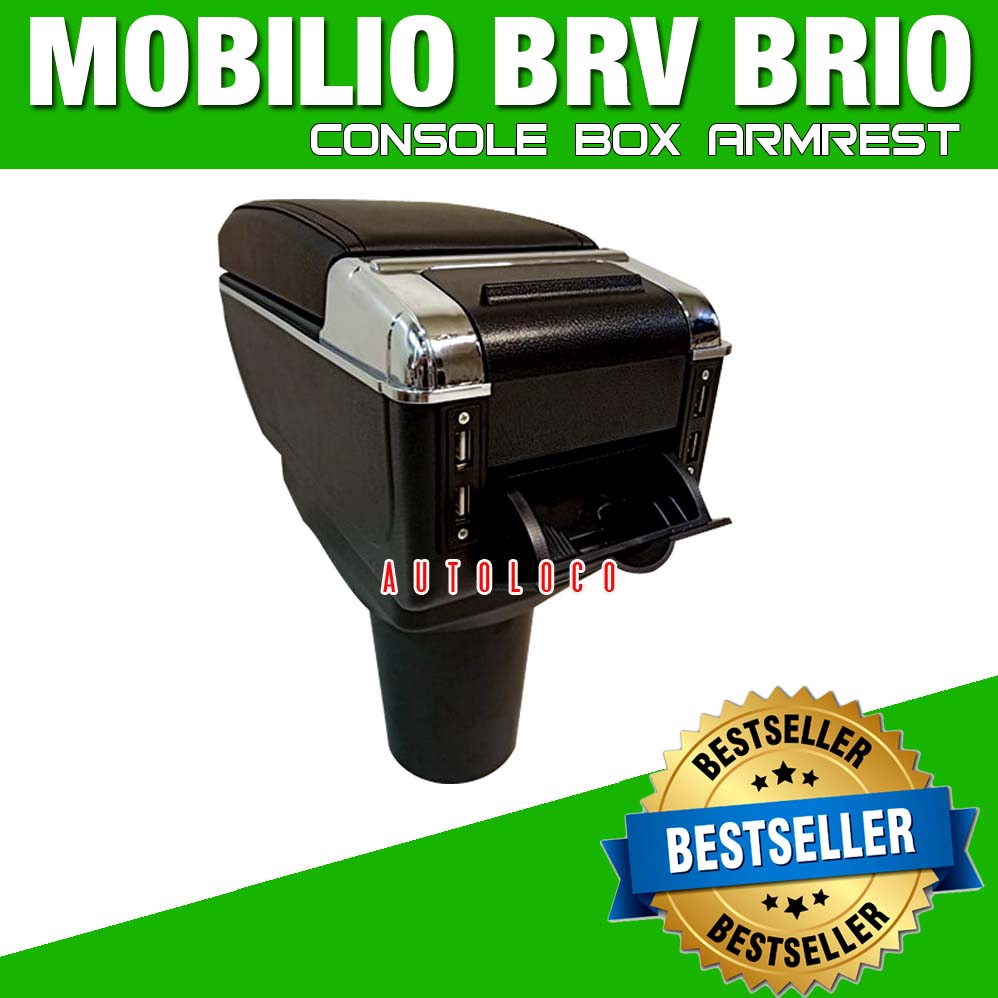 Console Box with Armrest for Honda Mobilio - BrV - Brio with USB Port ...