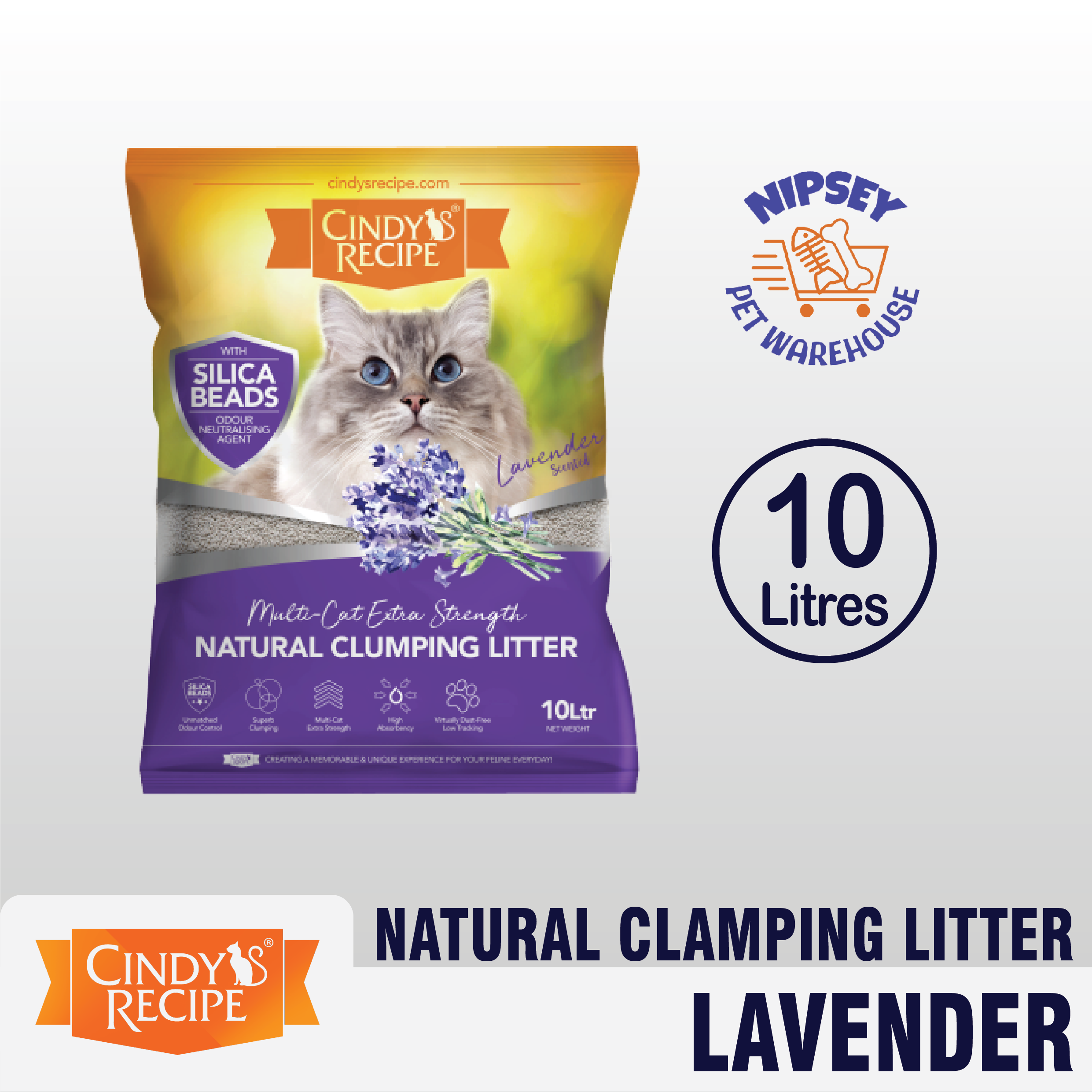 CINDY'S RECIPE Natural Clumping Cat Litter (Lavender)10l | Lazada PH