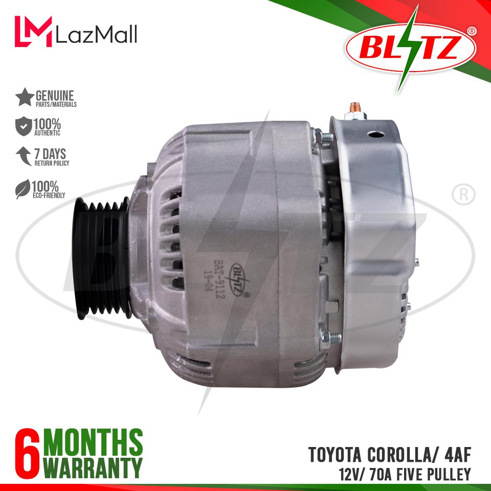 BLITZ ALTERNATOR ASSEMBLY TOYOTA COROLLA/4AF 12V/ 70A FIVE PULLEY 6 ...