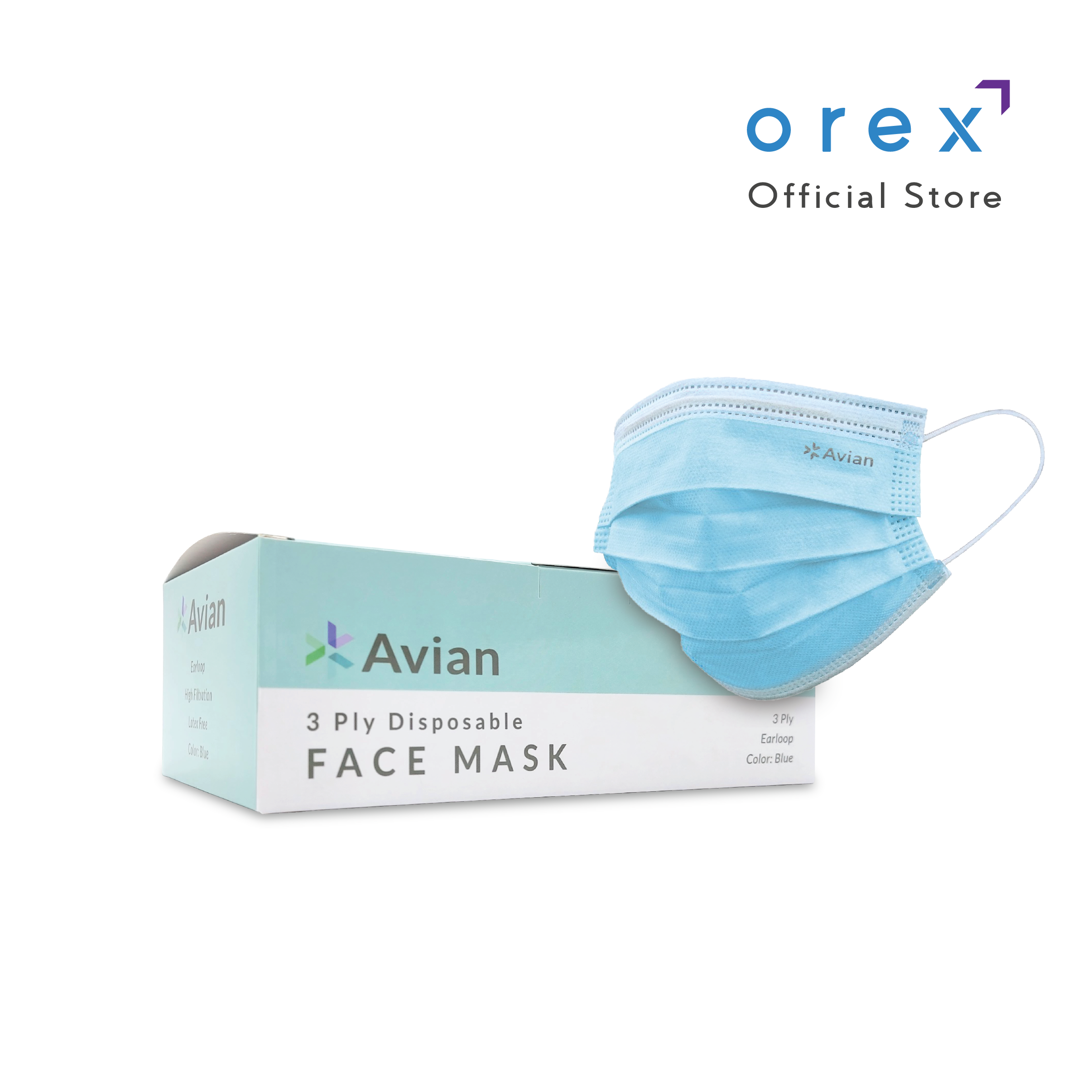 AVIAN 3 Ply Disposable Face Mask - 1 box (50pcs) | Lazada PH