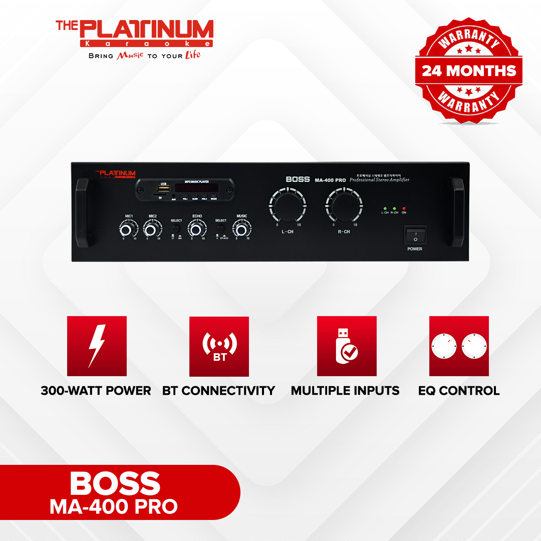 The Platinum Professional Power Amplifier Boss MA-400 PRO 2 Channel ...