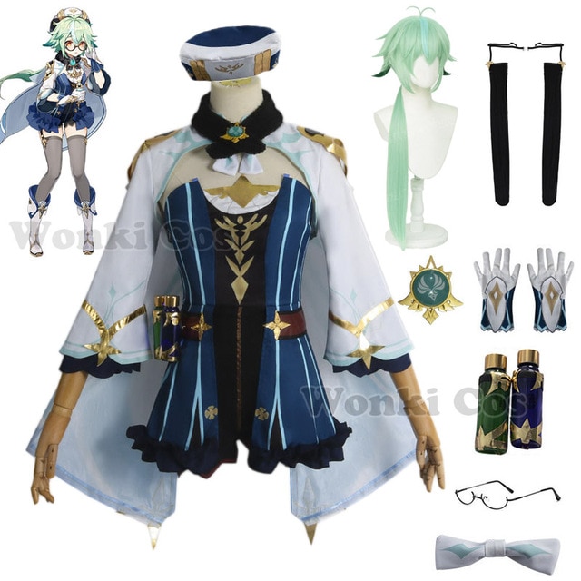 Genshin Impact Sucrose Cosplay Costume Genshin Sucrose Cosplay Wig Hair ...