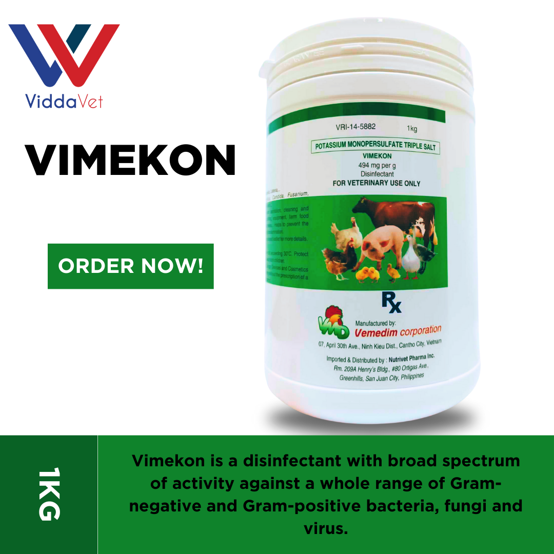 Viddavet 1kg Vimekon disinfectant with potassium monopersulfate triple ...