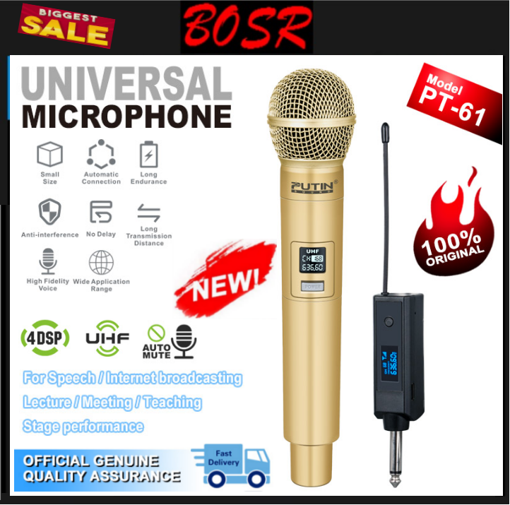 PUTIN SOUND PT-61 Universal wireless microphone UHF Handheld singing stage family karaoke ...