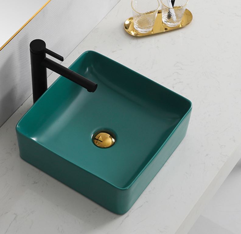 Matte Green CounterTop wash basin / Lababo / Art Basin / Free Pop UP ...