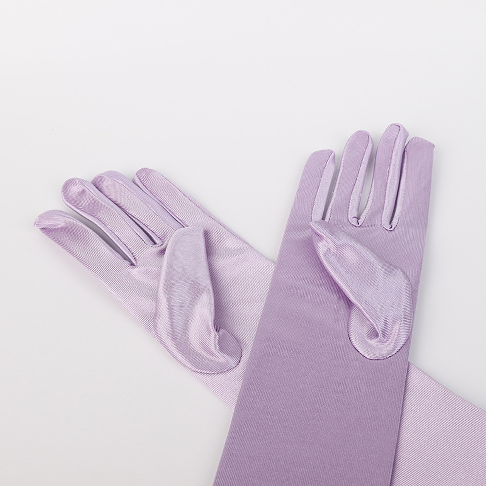 FAN SI แฟชั่นเด็กโบว์ซาตินเจ้าหญิงคริสตัลเด็กถุงมือถุงมือปาร์ตี้ยาว ...