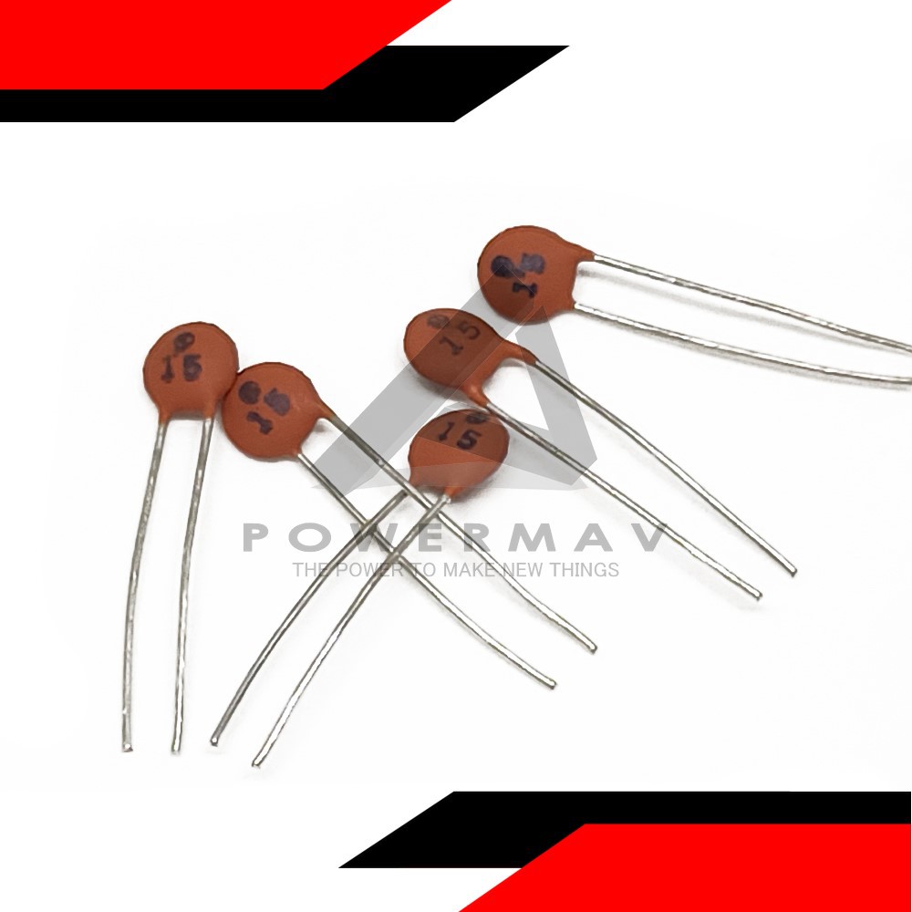 5pcs 15pf ceramic capacitor 50V 15 pf 15 Ceramic Capacitor 50v 15pf Red ...