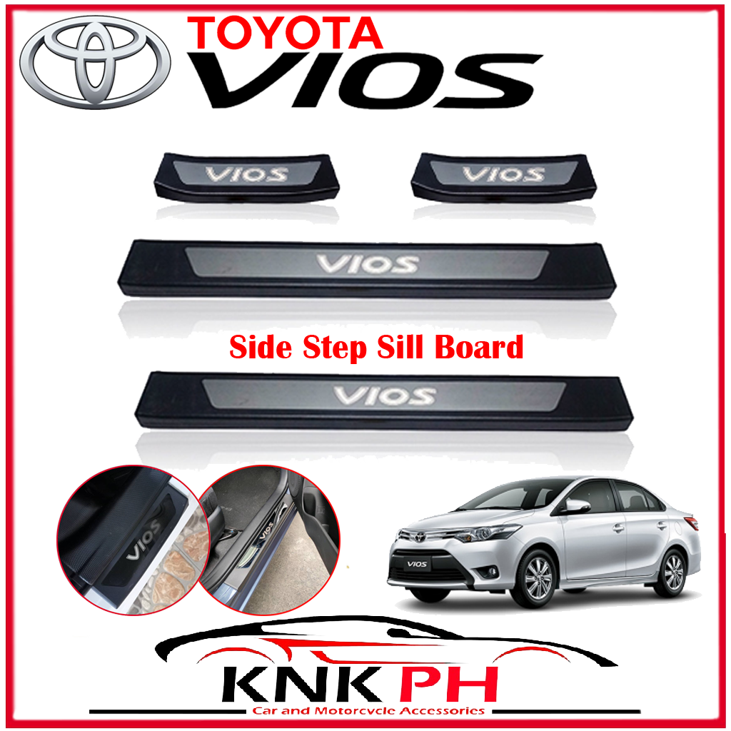 Toyota Vios Side Step Sill Board 4pcs Black Stepsill for Vios 2013-2022 ...