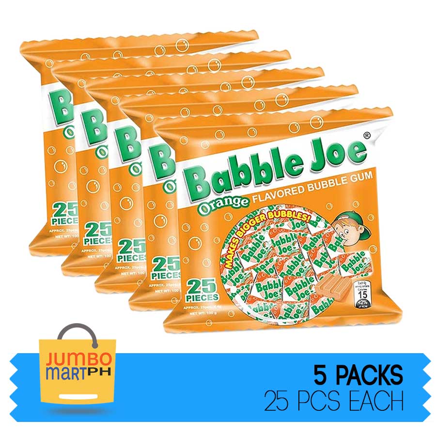 BABBLE JOE BUBBLE GUM ORANGE 25 PCS. / SET OF 5 | Lazada PH