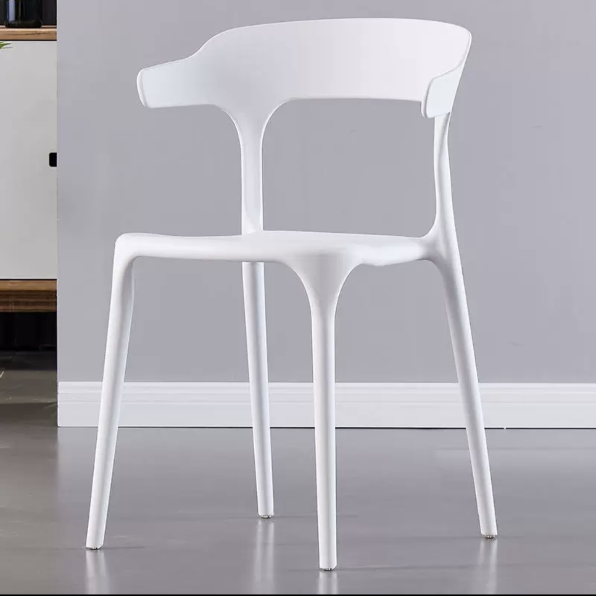 (9 colors) Plastic Dining Chair Coffee Chair Stool Backrest Chair ...