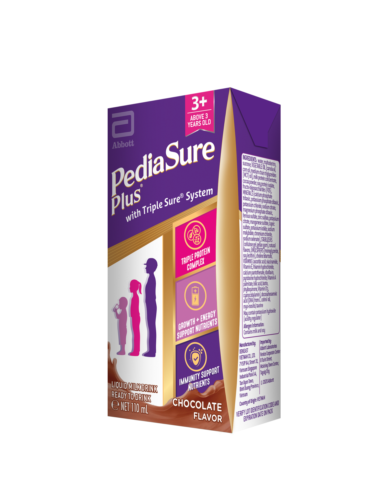 Pediasure Plus Ready to Drink Choco 110ML x 4 For Kids Above 3 Years ...