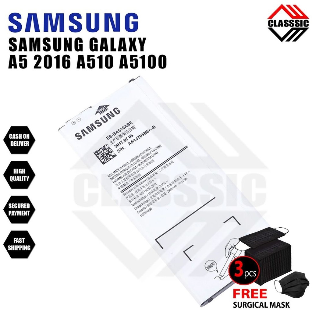 Original Samsung Galaxy A5 2016 SM-A510 Battery Model EB-BA510ABE ...