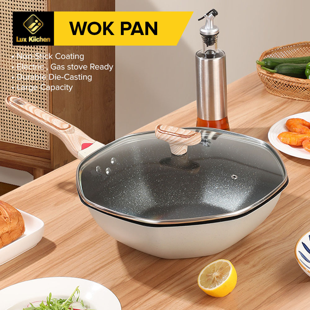 Lux Kiichen Non Stick Wok Pan Kawali Die-Cast Cookware | Lazada PH