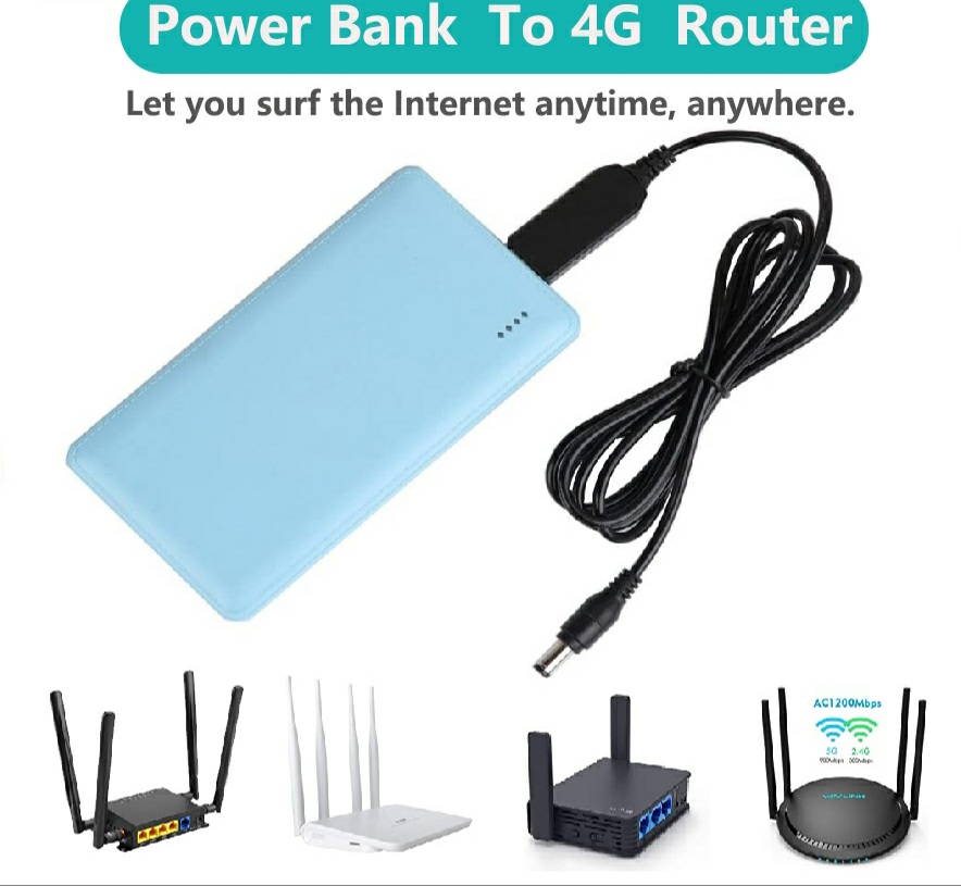 USB power boost line Cable DC 5V to DC 9V / 12V Power bank to Router ...