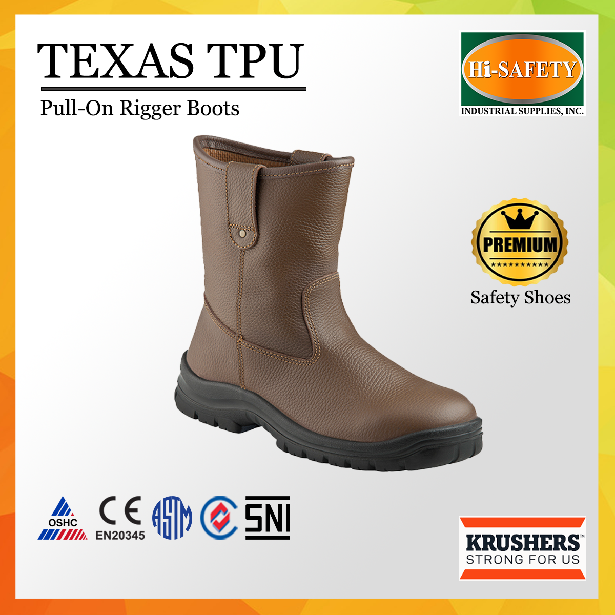 KRUSHERS TEXAS BROWN Safety Shoes with steel Mid-sole, Steel Toe Cap ...