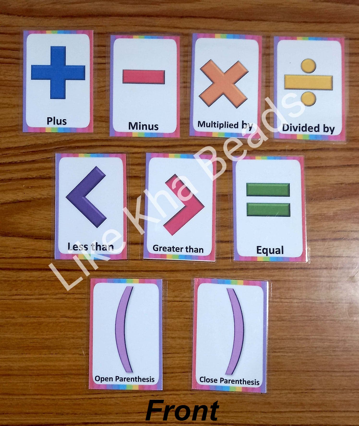 Laminated Flash cards numbers 1 to 20 with Math Symbols | 30 pcs ...