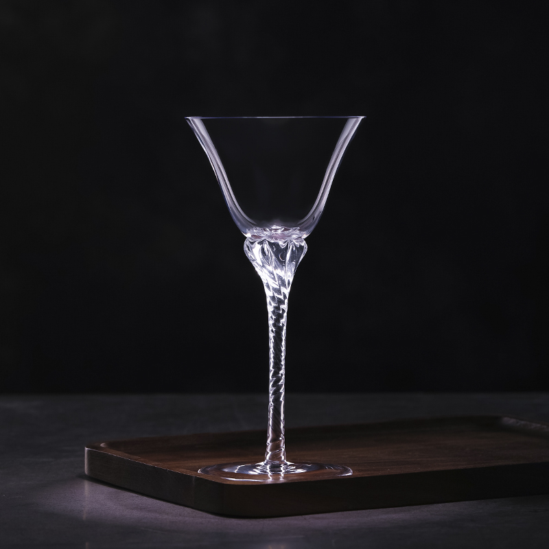 CT2903 CRISON corrison spiral leg tall cocktail glass crystal wine ...