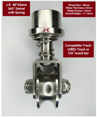 304 Stainless Steel 360° Swivel Rotational Sliding Gate Roller Folding ...