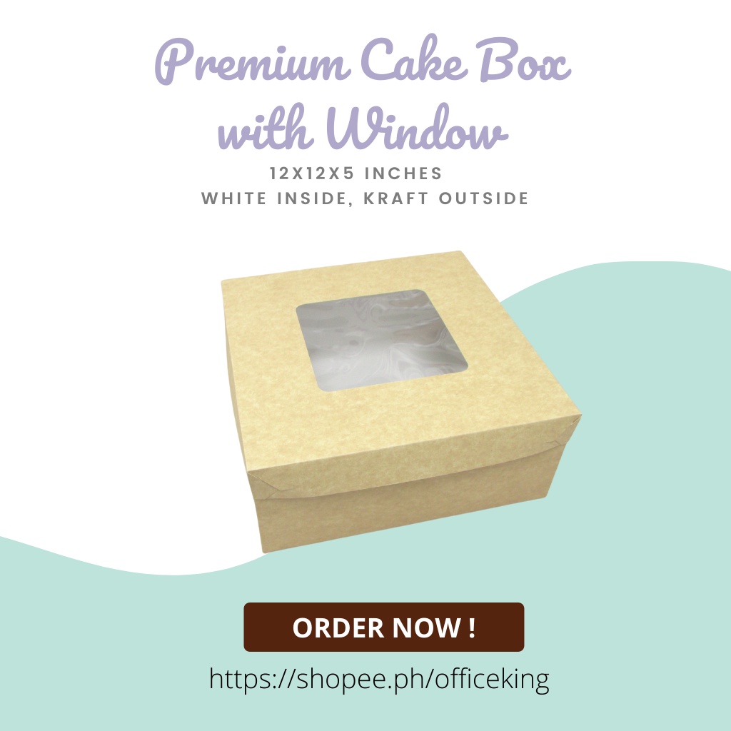 Premium Cake Box with window 12x12x5 inches | Lazada PH