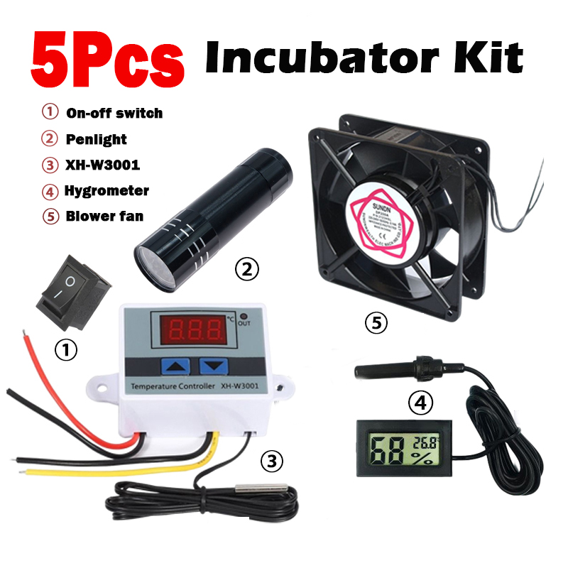 5 IN 1 Incubator Kit XH-W3001 Temperature Controller Incubator ...