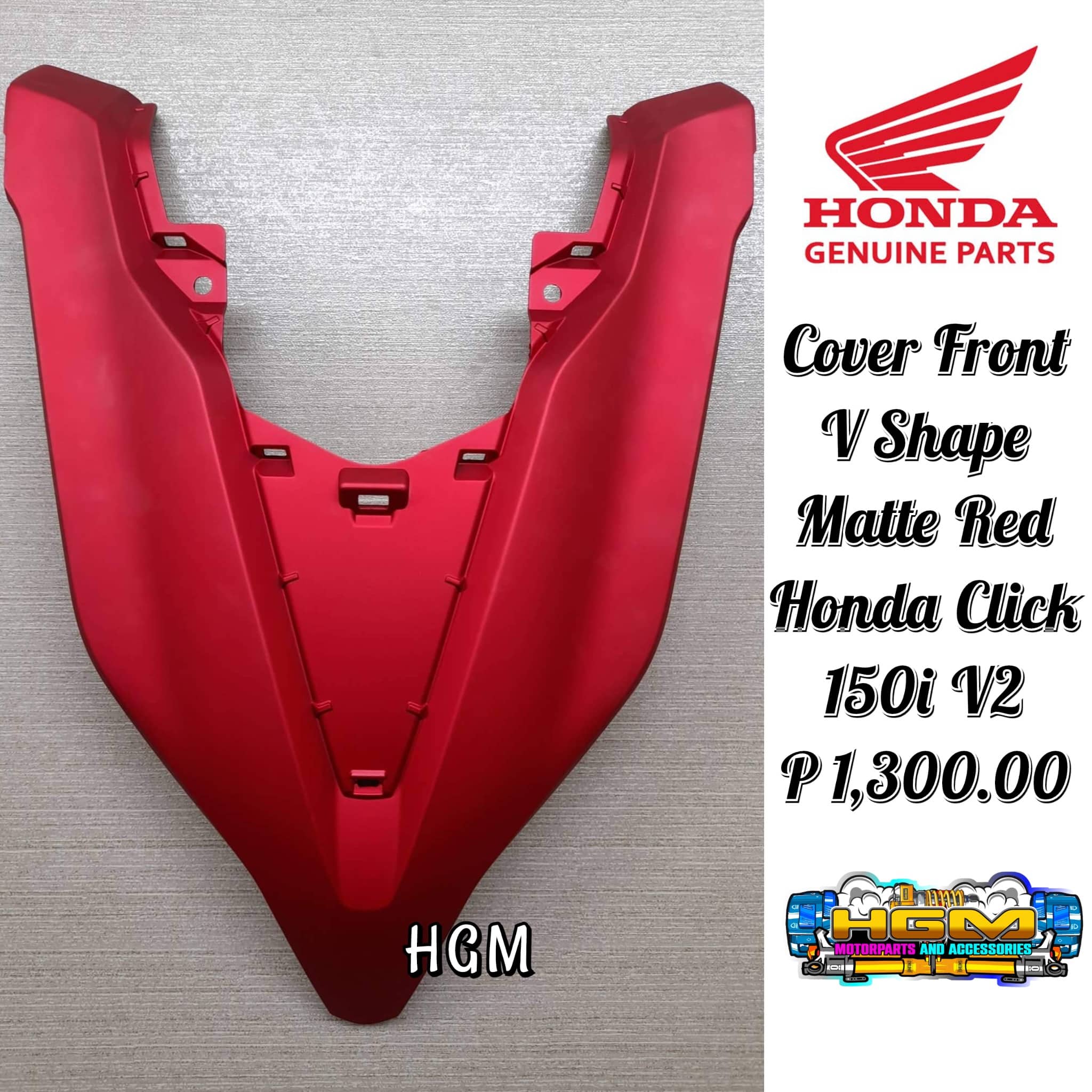 FRONT COVER MATTE RED HONDA CLICK 150 V2 GC (64301-K59-A70ZL) | Lazada PH
