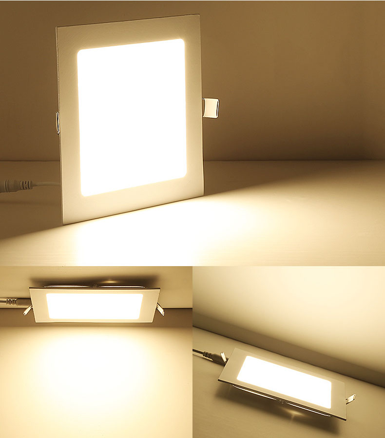 Led Panel light Pin light Tri color 9w led lamp square led panel light ...