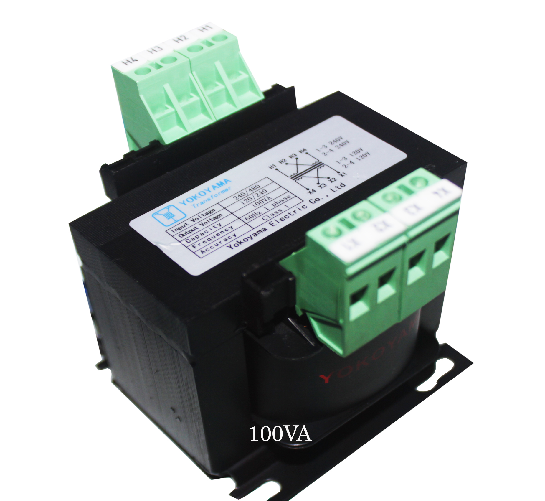 Stepdown Control Transformer 100VA, Input Voltage: 240V/480V. Class 1 ...