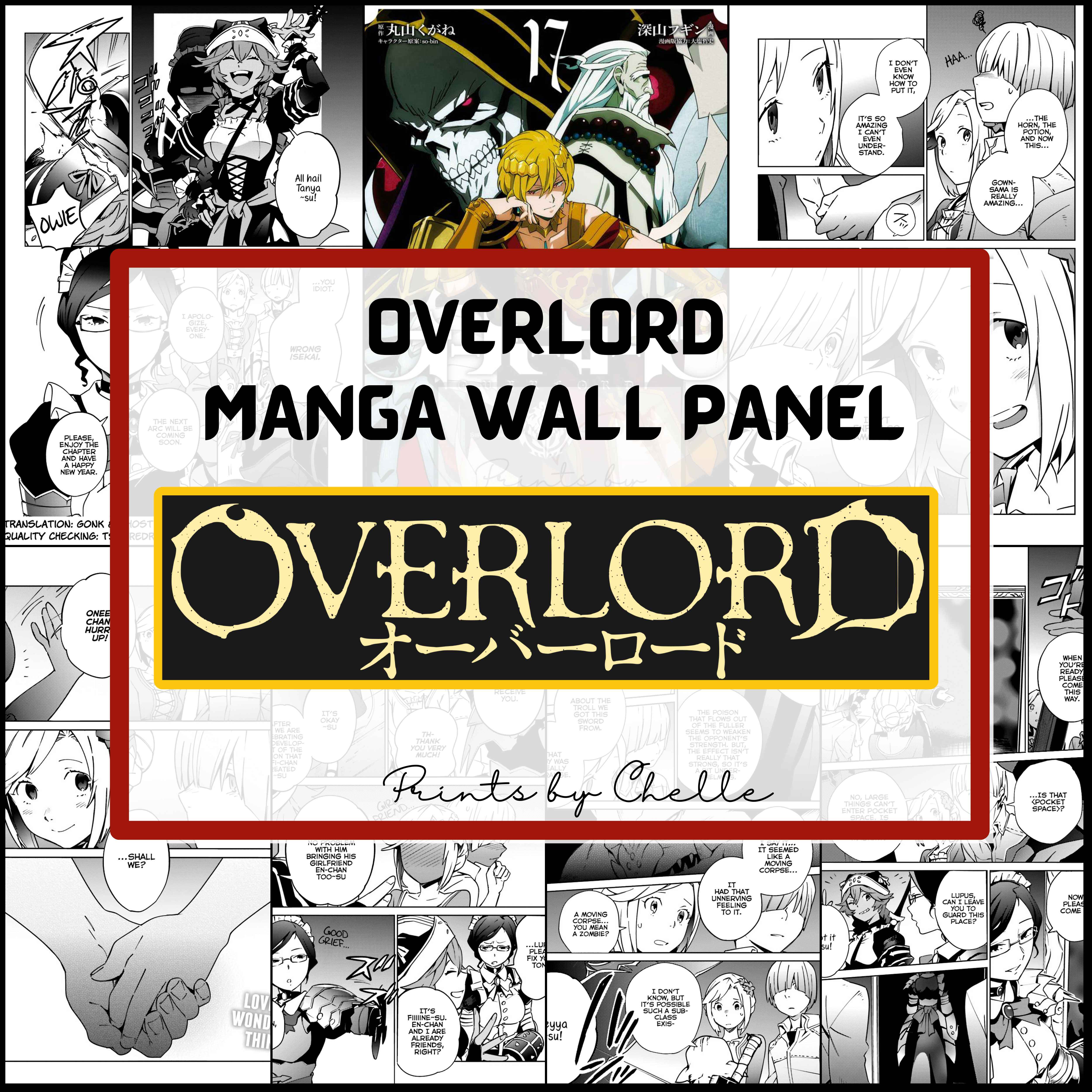 [PRINTS BY CHELLE] OVERLORD Anime Manga Panel Wall Decor Sticker - A6 ...