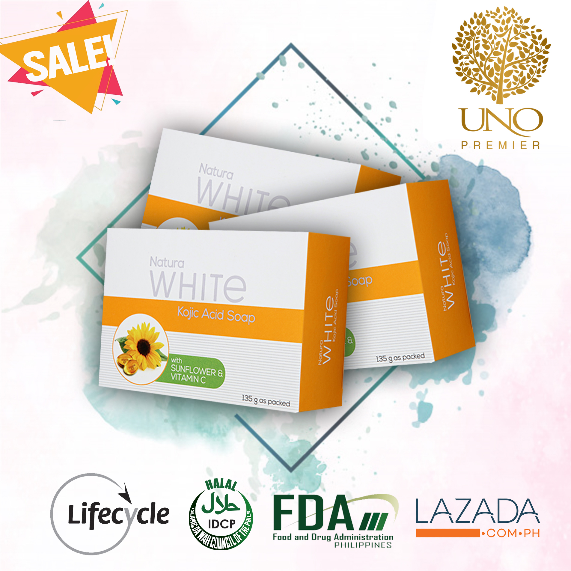 NATURAL WHITE KOJIC ACID SOAP UNO ORIGINAL 3PC | Lazada PH