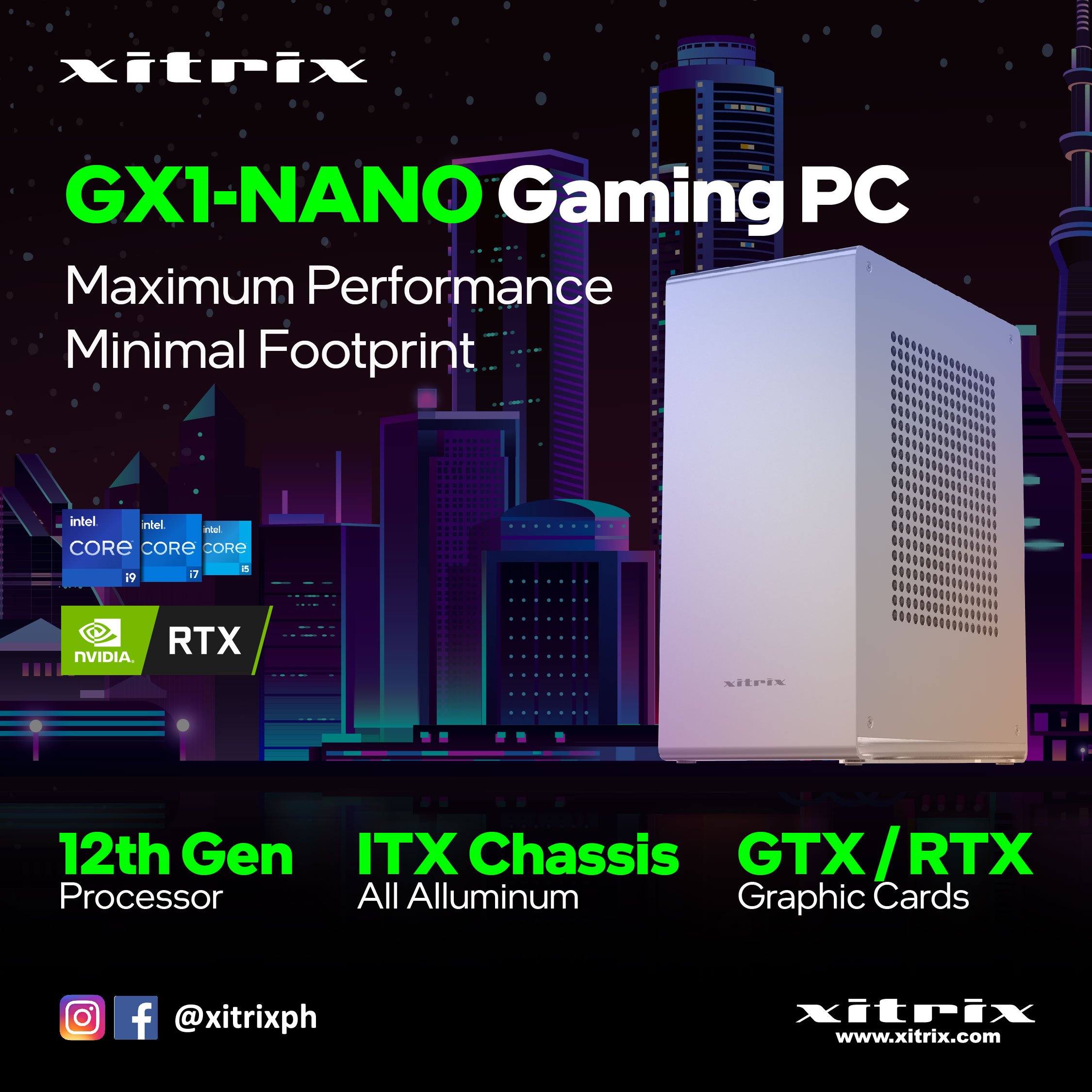 Xitrix GX1 NANO ITX Gaming PC ( 12th Gen Processor; GTX/RTX Graphic ...