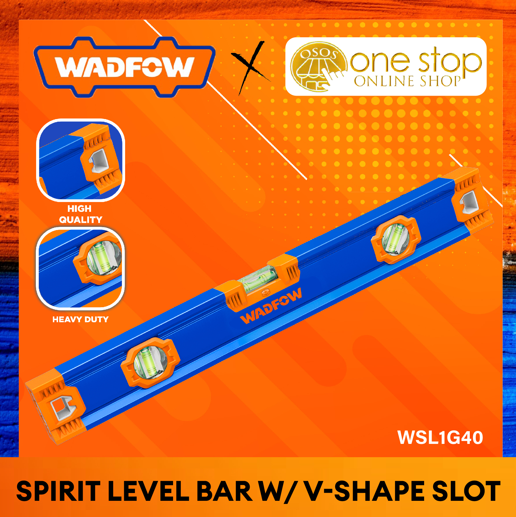 WADFOW 40cm Spirit Level Bar with V-Shape slot for measuring objects ...