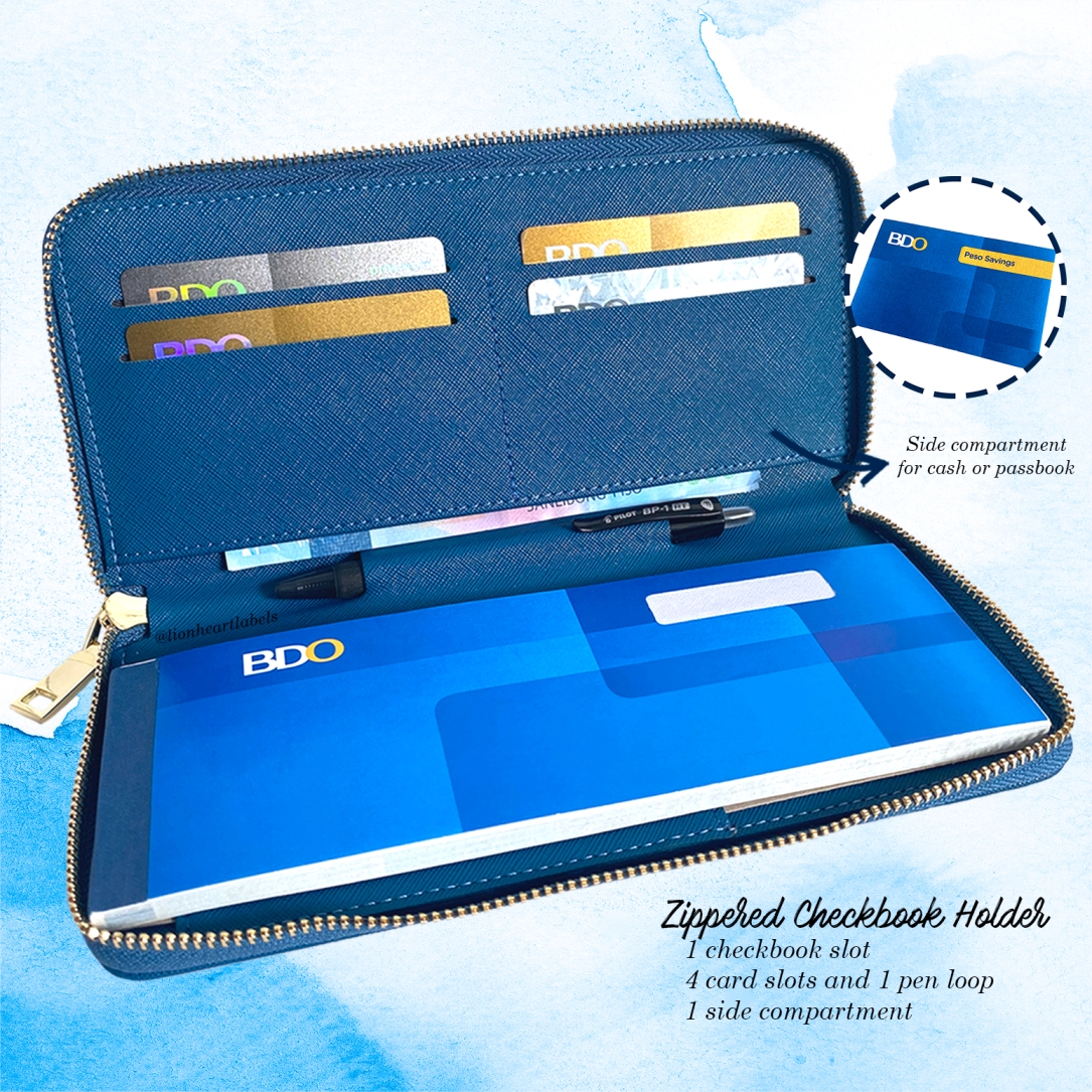 [PLAIN NO NAME] Checkbook Holder 4 Card Slots Pen Loop Wallet BDO BPI ...