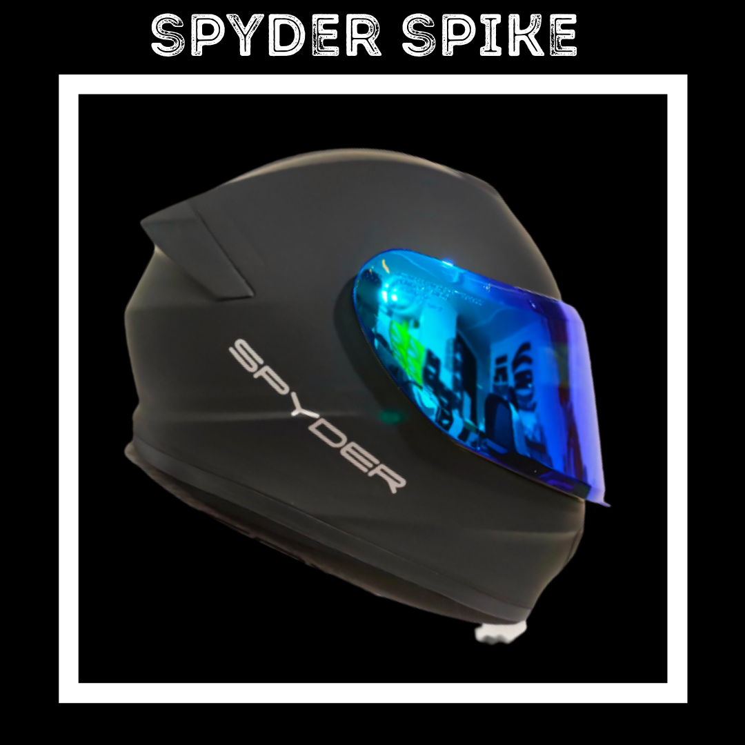 SPYDER SPIKE MATTE BLACK FLASH BLUE LENSE FULL FACE | Lazada PH
