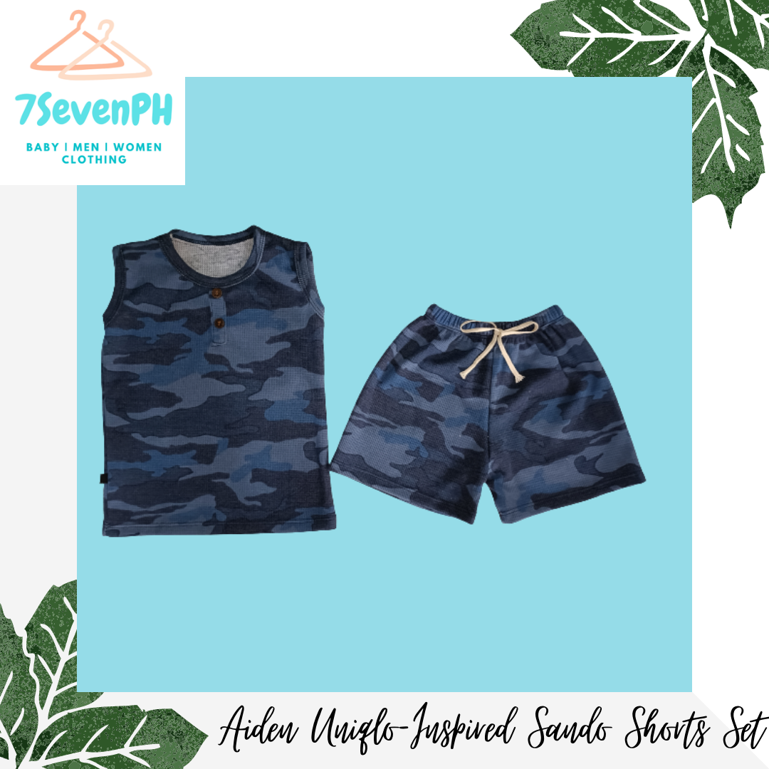 Aiden Uniqlo-Inspired Sando Terno Shorts, Printed and Plain, Sando ...