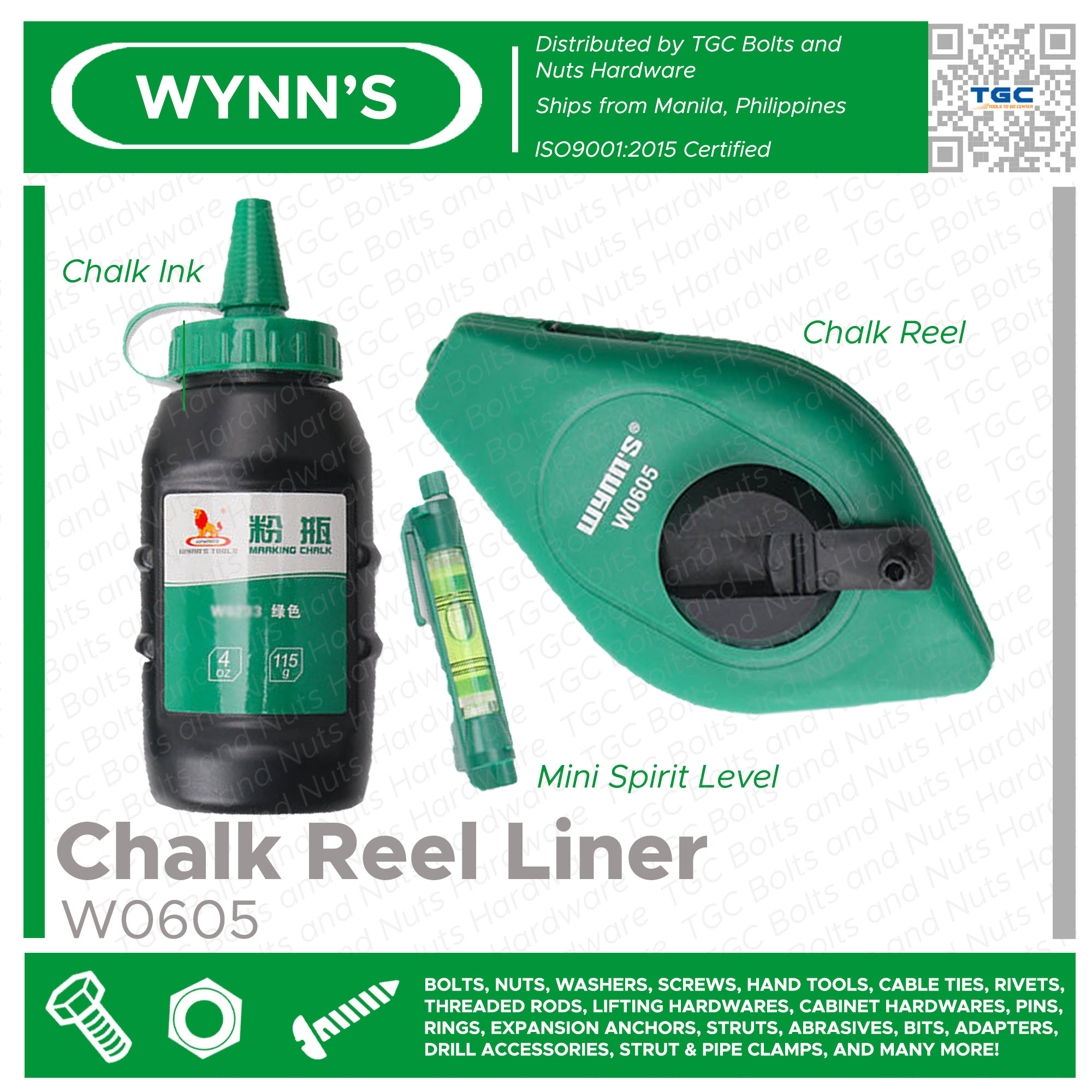 Wynns Chalk Line Level Reel 30 meters for Measuring / Pitik / Linya TGC ...