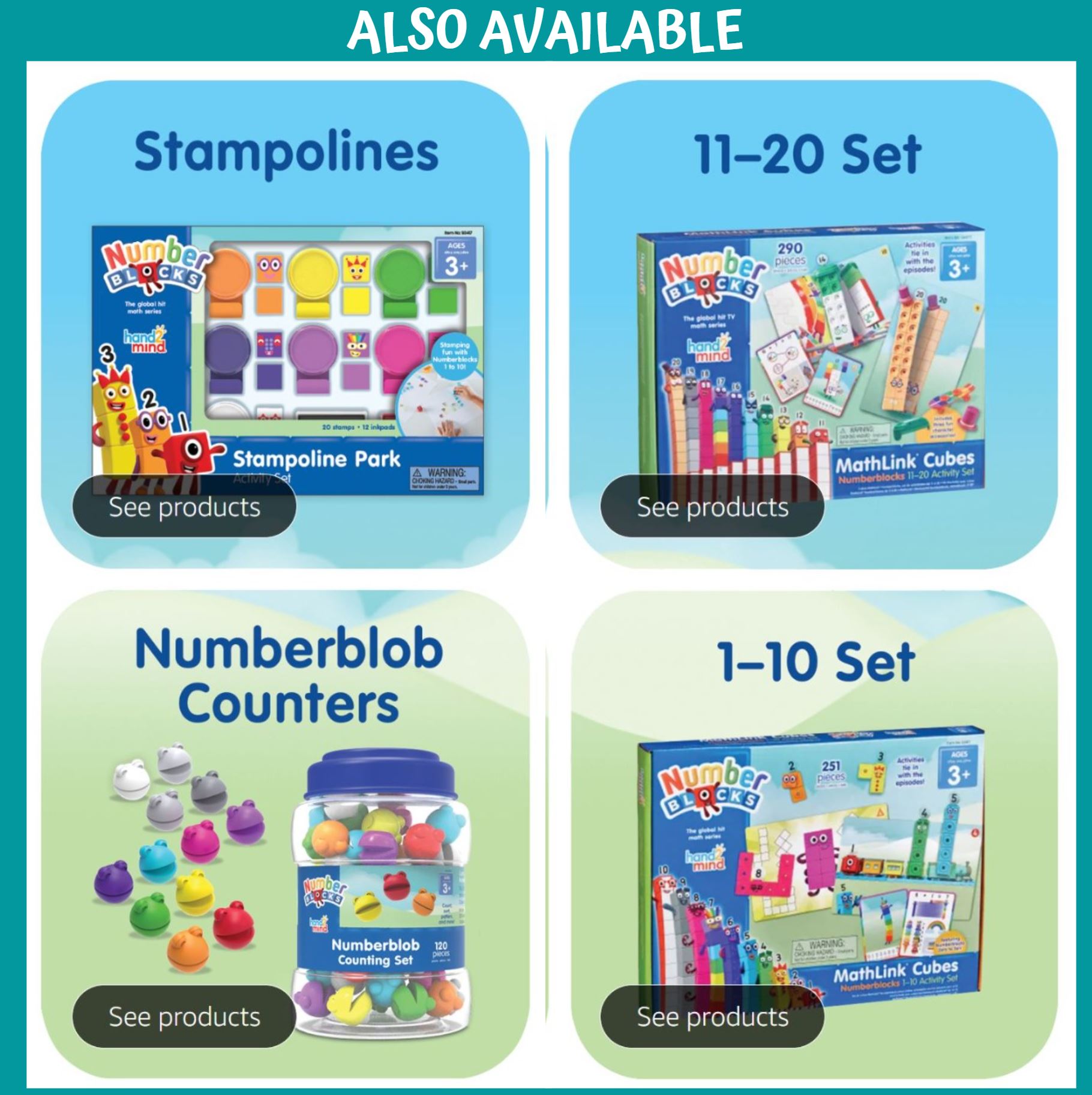 Children's Counting Toys Numberblocks Numberblob Counters - 120 Piece ...