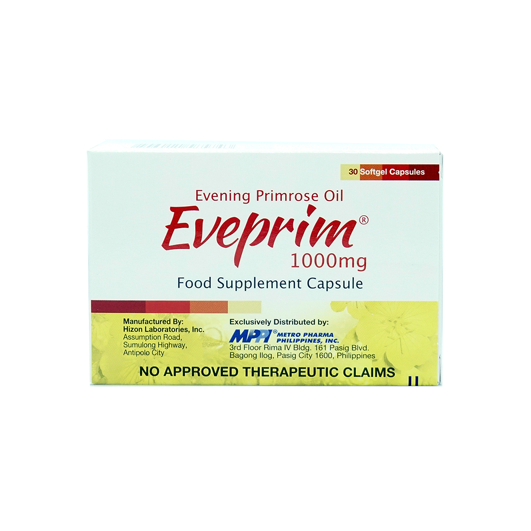 Eveprim Evening Primrose Oil 1000mg Softgel Capsule (10 pcs/pack ...