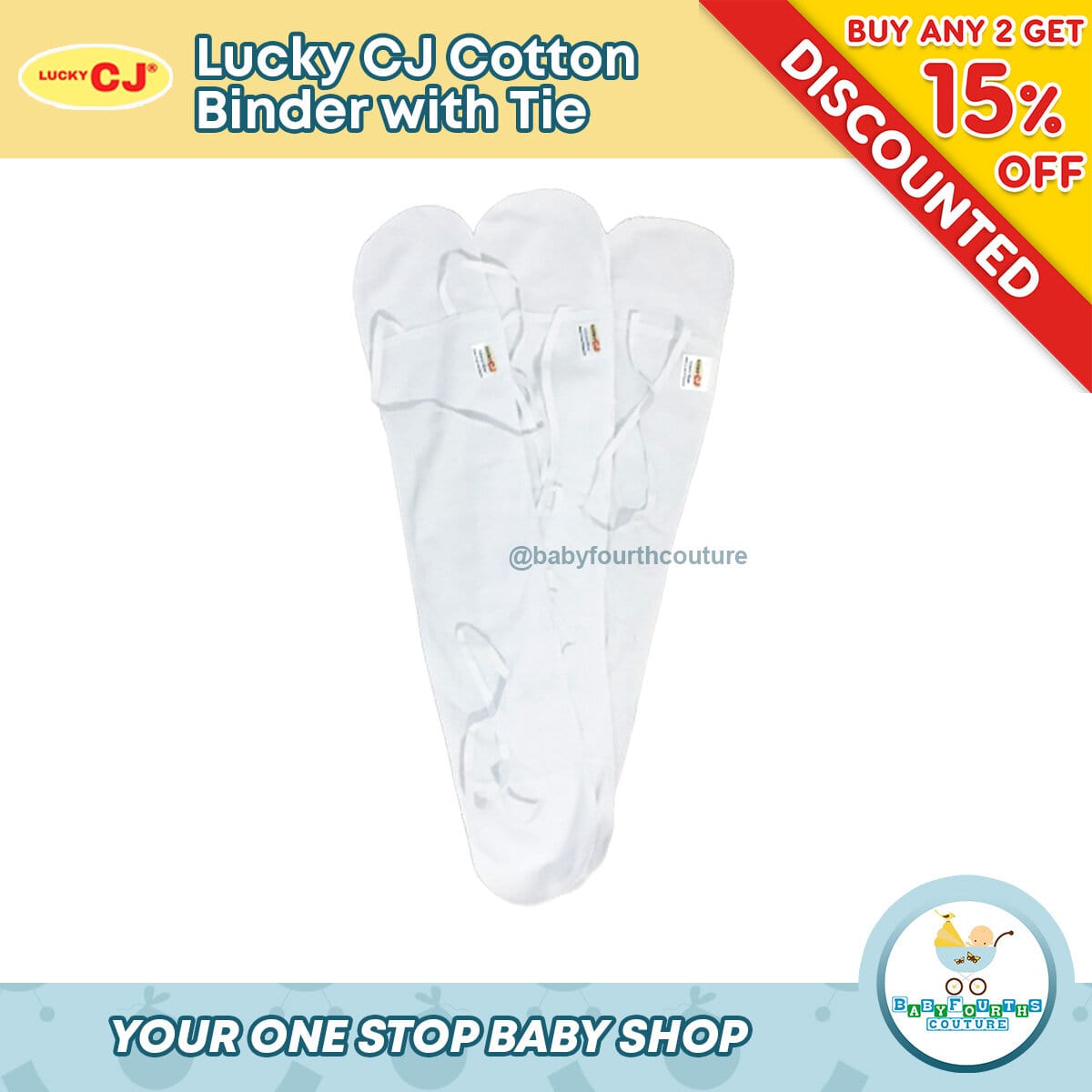 Lucky CJ Overlap Bigkis for Newborn Baby Belly Binder with Tie (Pack of ...