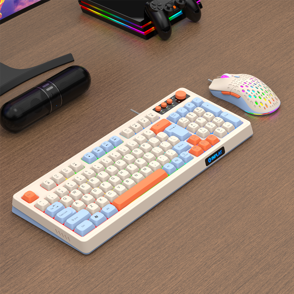 Inplay STX365 Colorful Keyboard and Mouse Set Combo Wired Keyboard ...