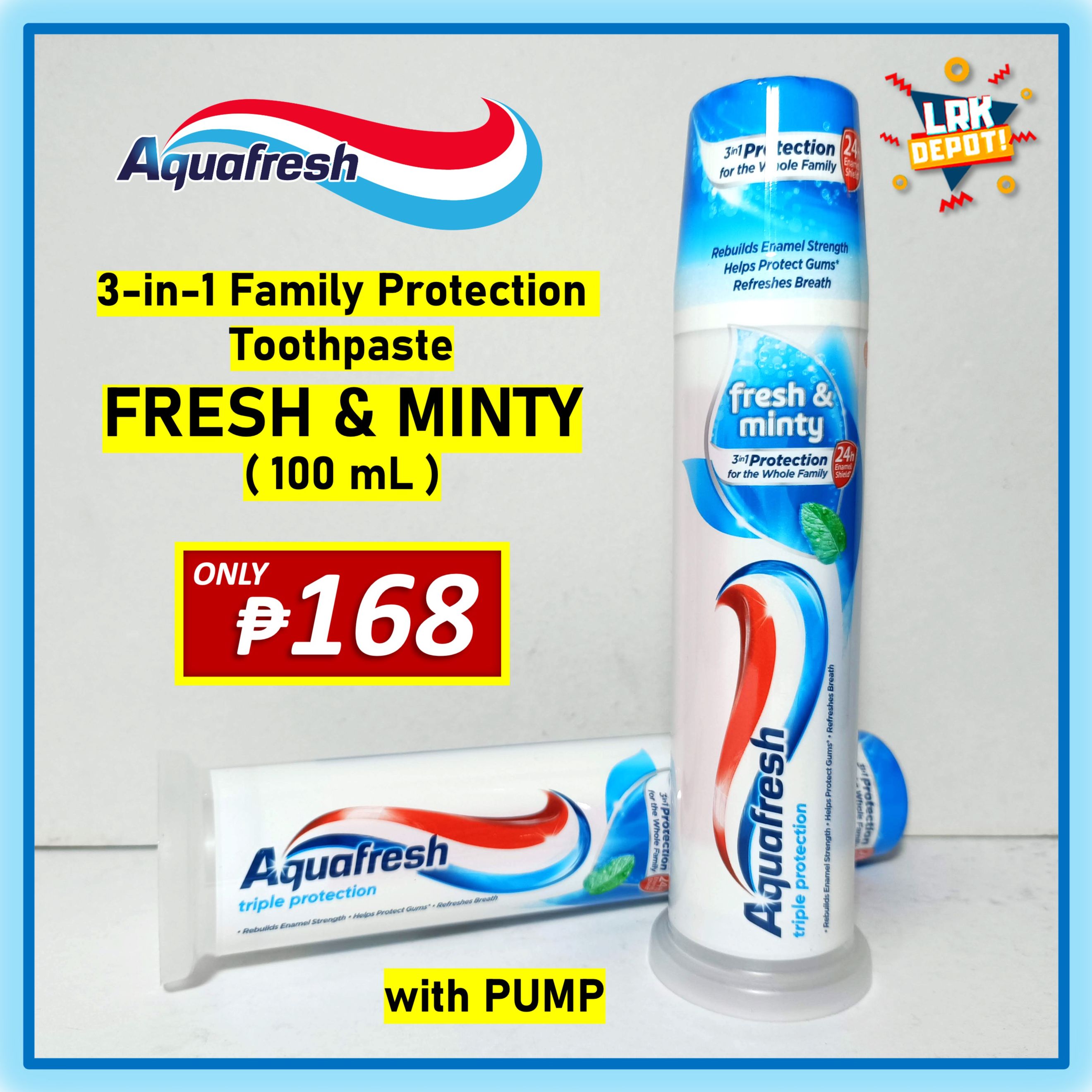 Aquafresh 3-in-1 Triple Family Protection (FRESH and MINTY) Pump ...