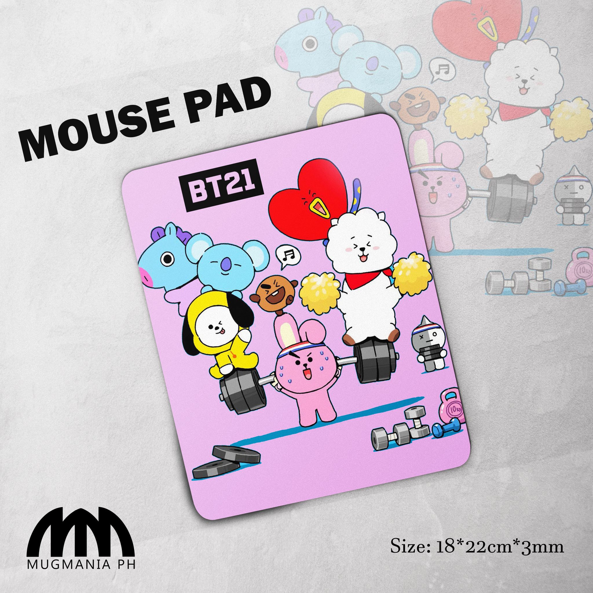 BTS x BT21 Mouse Pad - Mugmania - BTS x BT21 Character - BT21 Mouse Pad - 18*22cm*3mm | Lazada PH