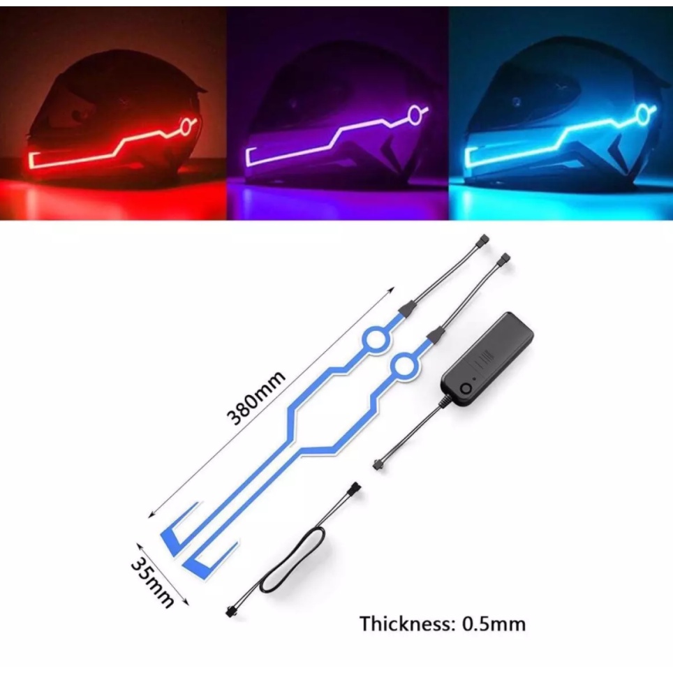 JK MALL BIKE Motorcycle Helmet Light Strip Helmet Kit Night Riding ...