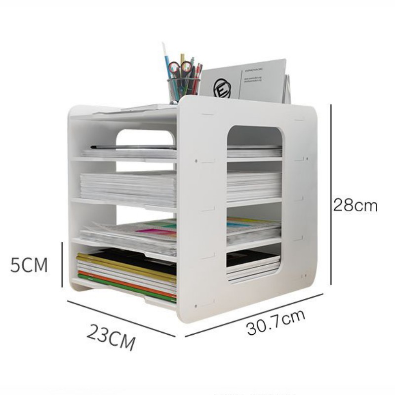File Rack Organizer Shelf Long bond Rack Desktop Multi-layer Storage ...