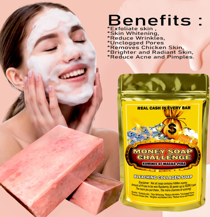 Money Soap BLEACHING COLLAGEN Niacinamide Money soap with surprise ...