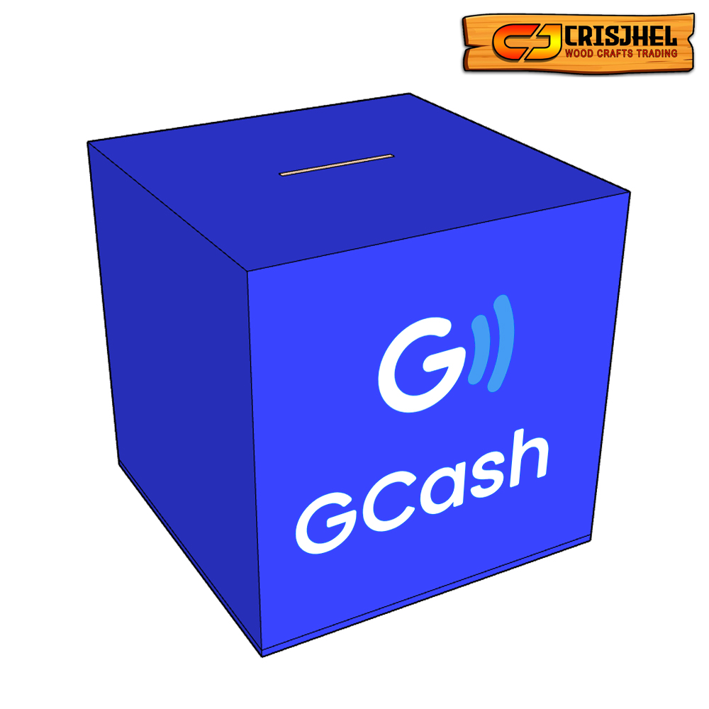 Mini Wooden Coin bank GCASH design newly Design Alkansya by Crisjhel ...