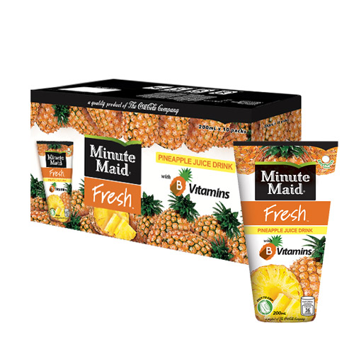MINUTE MAID FRESH JUICE DRINK 180 ML BUNDLE OF 10PCS (ORANGE , APPLE ...