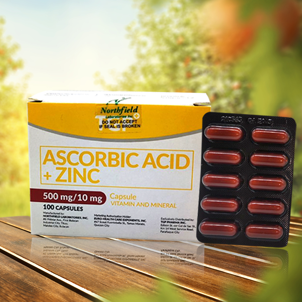 EQAN 1 Box TGP Ascorbic Acid + Zinc Capsule 500mg /10mg ( 100 Capsules ...