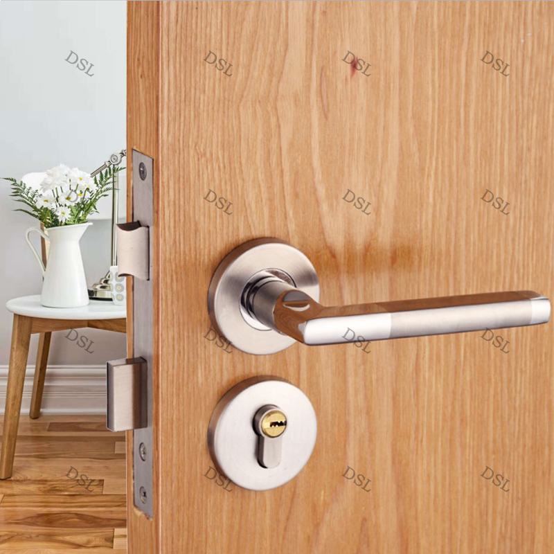 DSL Stainless Steel Door Locked Modern Solid Wood Interior Door Knob ...