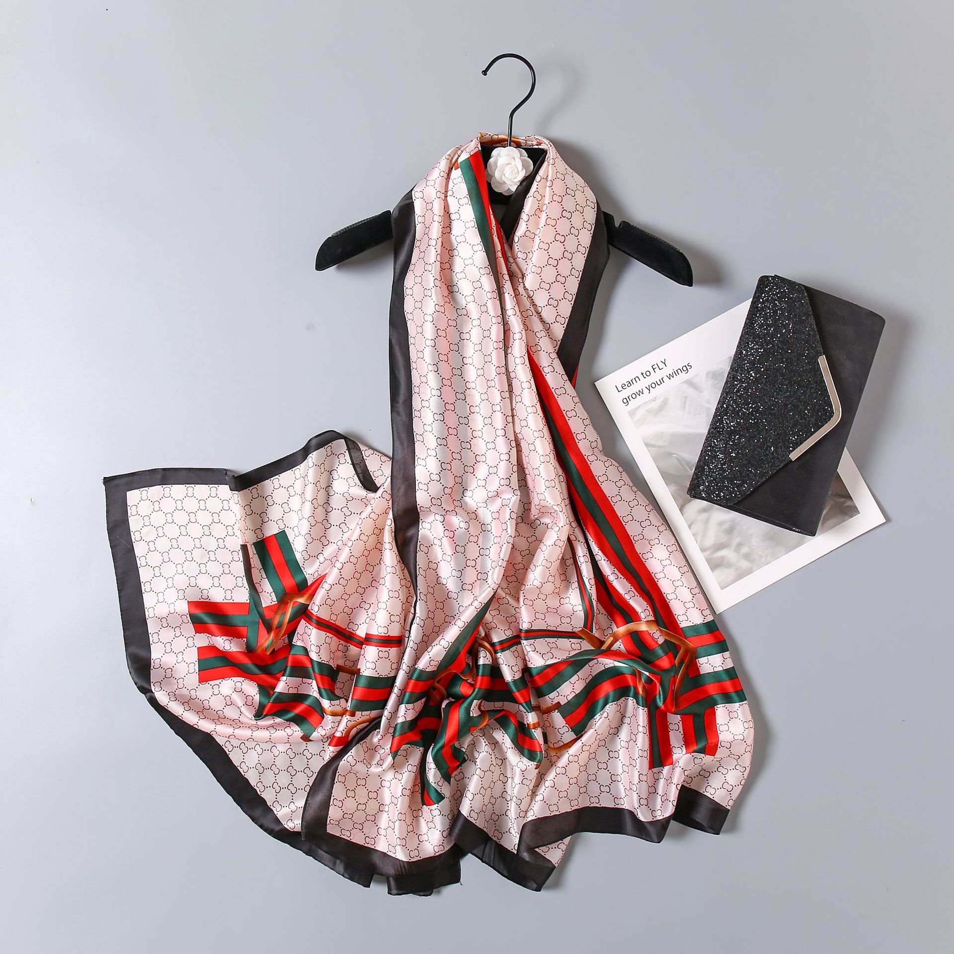 New Letter Chain Silk Scarf Travel Holiday Sun Protection Shawl ...