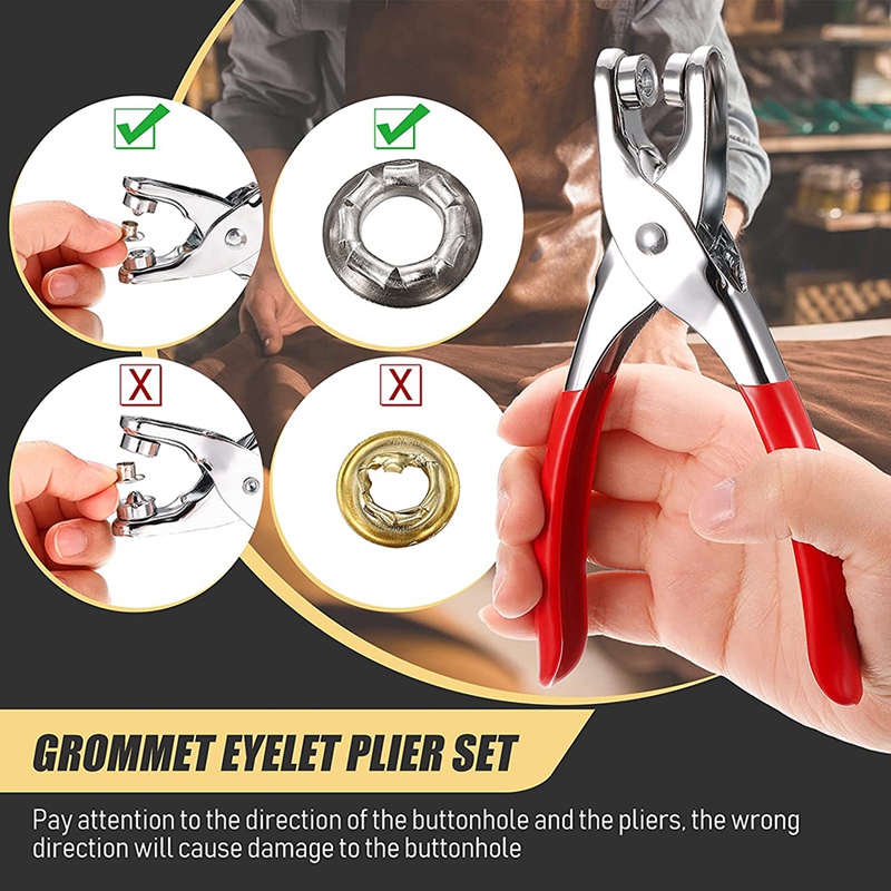 502 Pieces 1/4 Inch Grommet Eyelet Plier Set, Eyelet Hole Punch Pliers ...